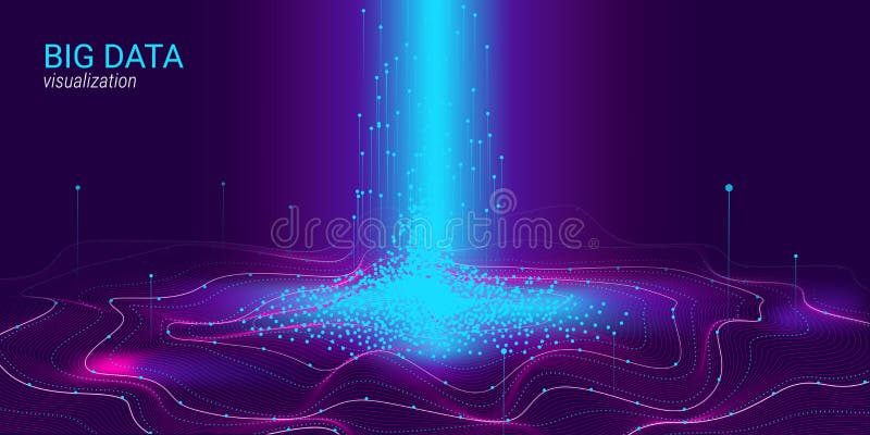 Abstract 3D Big Data Visualization. Stock Vector - Illustration of ...