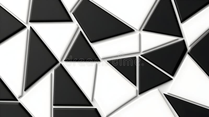 Abstract 3D Black and White Triangle Pattern Background Stock ...