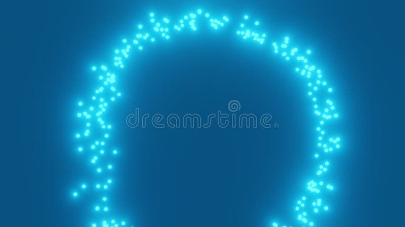 Abstract 3d Bloom Animation with Blue Glow Particles. Animation on a ...