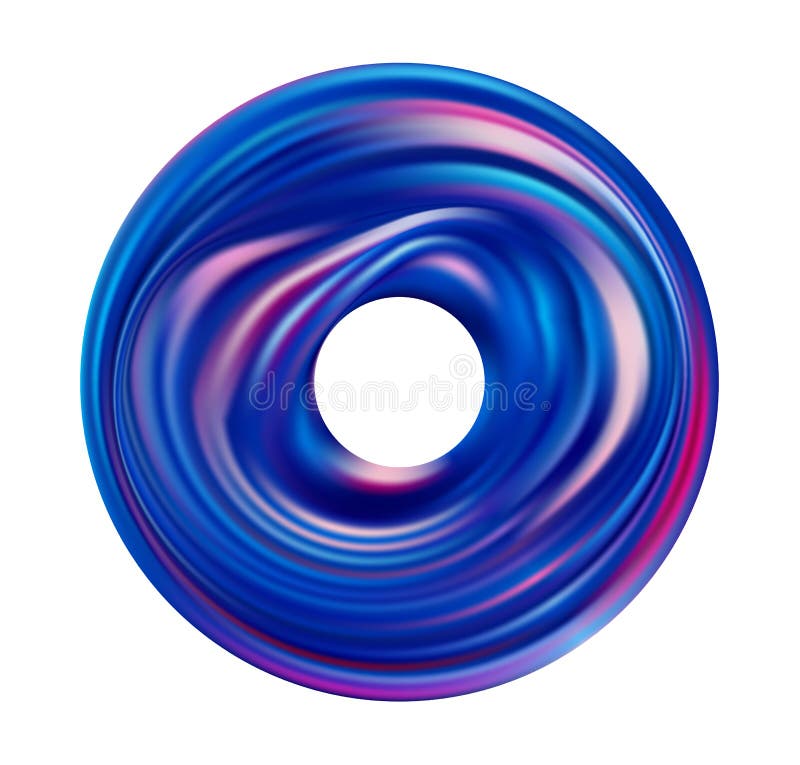 Abstract 3d Blue Colored Flow Shape. Colorful Circle Liquid of Paint ...
