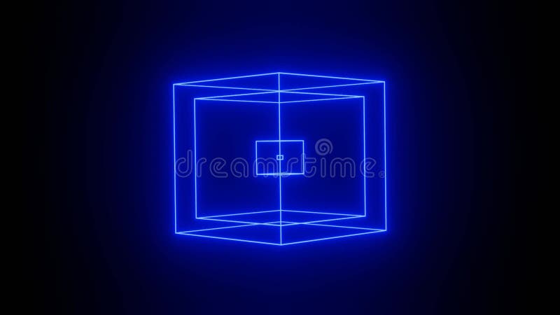 Abstract 3d Blue Cube Moving Animation. Stock Footage - Video of motion ...