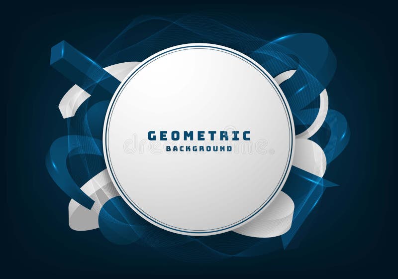 Abstract 3D Blue Geometric Pattern Artwork Decorative Style Stock ...