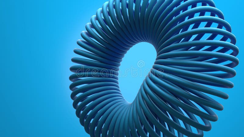 Abstract 3D Blue Spiral Loop Structure on a Bright Blue Gradient ...