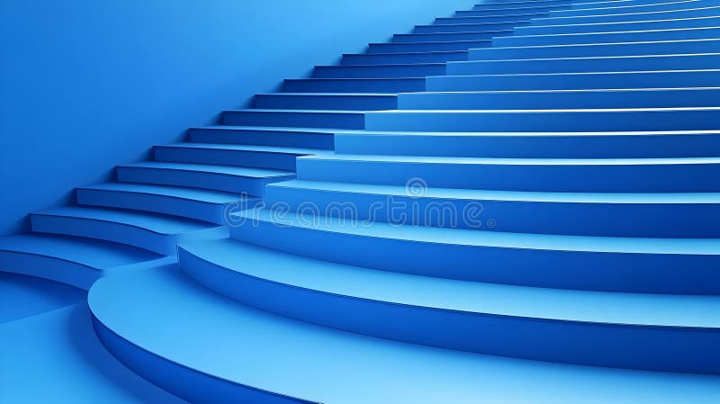 Abstract 3D Blue Staircase Illustration Stock Illustration ...