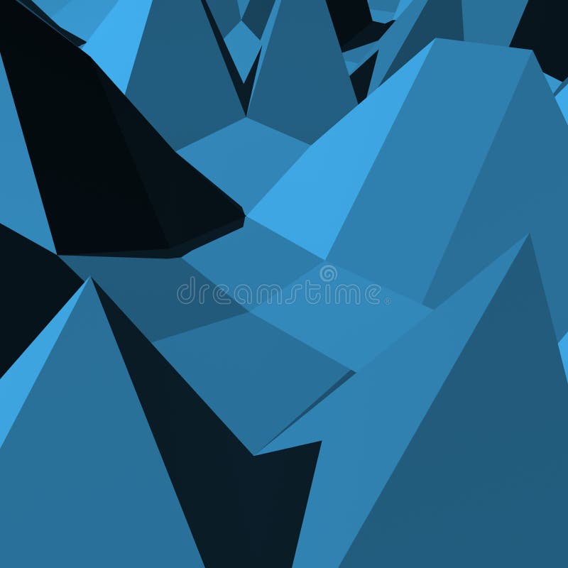 Abstract 3D Blue Triangles Geometry Stock Illustration - Illustration ...