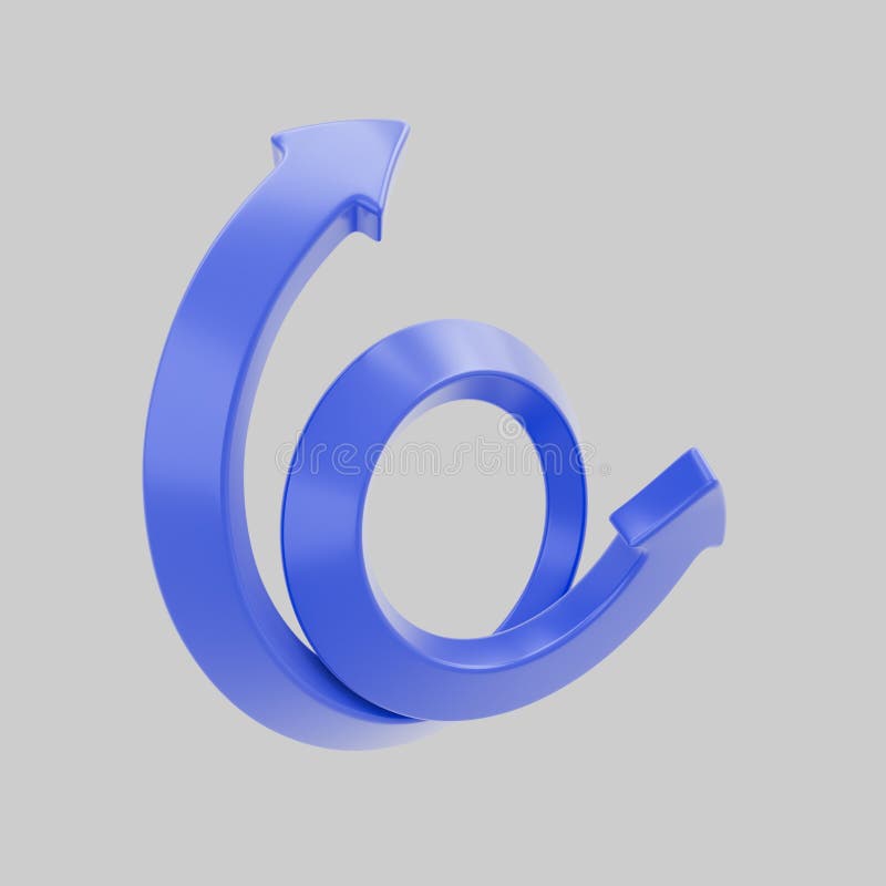 Abstract 3D Blue Twisted Arrow Figure on a White Background ...