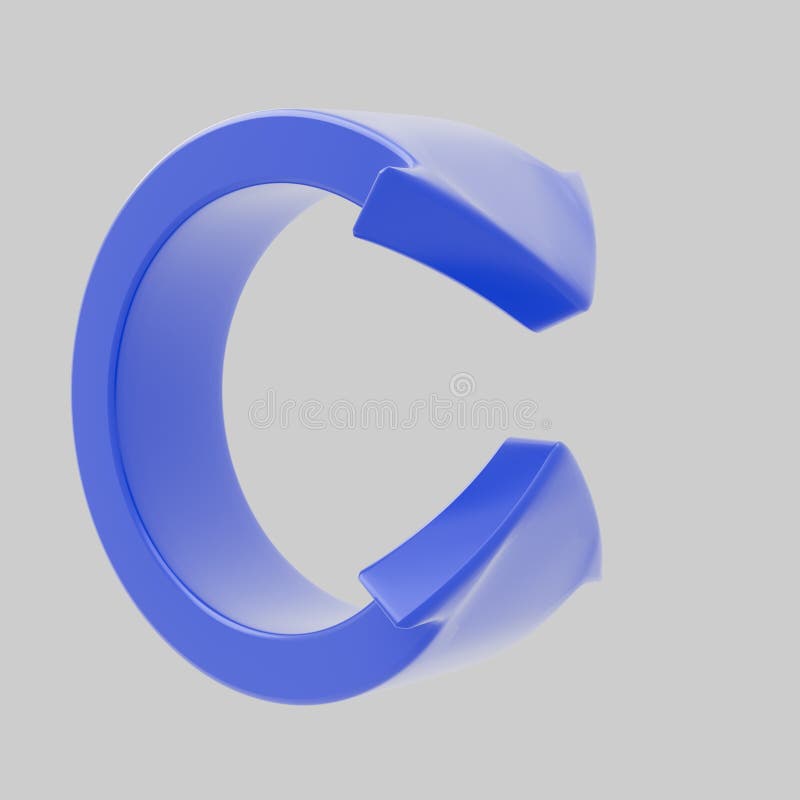 Abstract 3D Blue Twisted Arrow Figure on a White Background ...