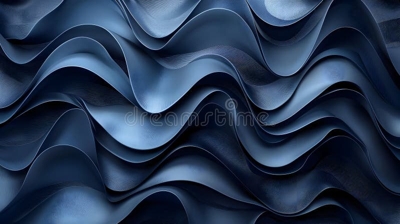 Abstract 3D Blue Wave Background Stock Illustration - Illustration of ...