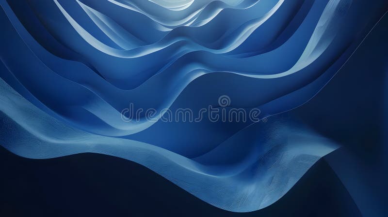 Abstract 3D Blue Wave Background Illustration Stock Illustration ...