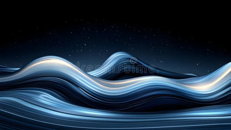 Abstract 3D Blue Wave Background Illustration Stock Illustration ...