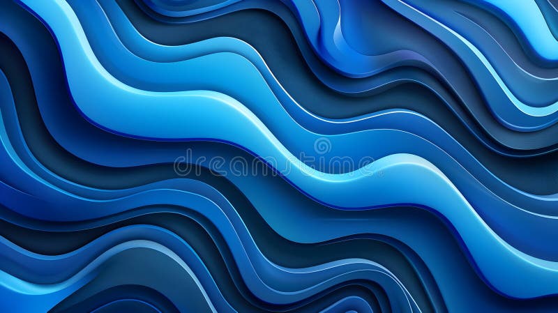 Abstract 3D Blue Wave Background Illustration Stock Illustration ...