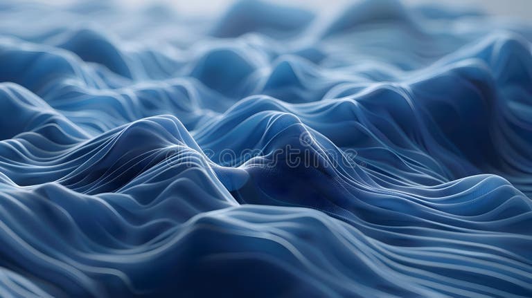 Abstract 3D Blue Wave Background Illustration Stock Illustration ...