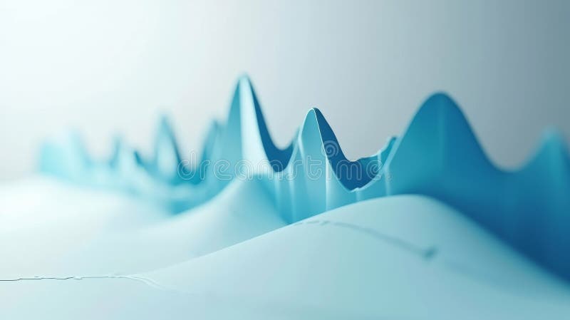 Abstract 3D Blue Wave-Like Peaks Visualization Stock Photo - Image of ...