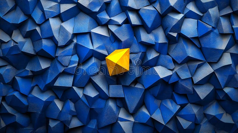 Abstract 3D Blue and Yellow Crystal Background Stock Image - Image of ...