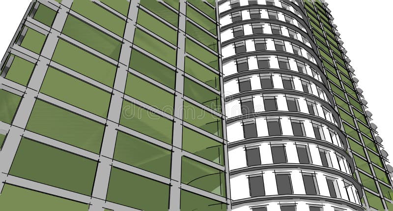 Abstract 3D Building Wireframe Structure. Illustration Construct Stock ...