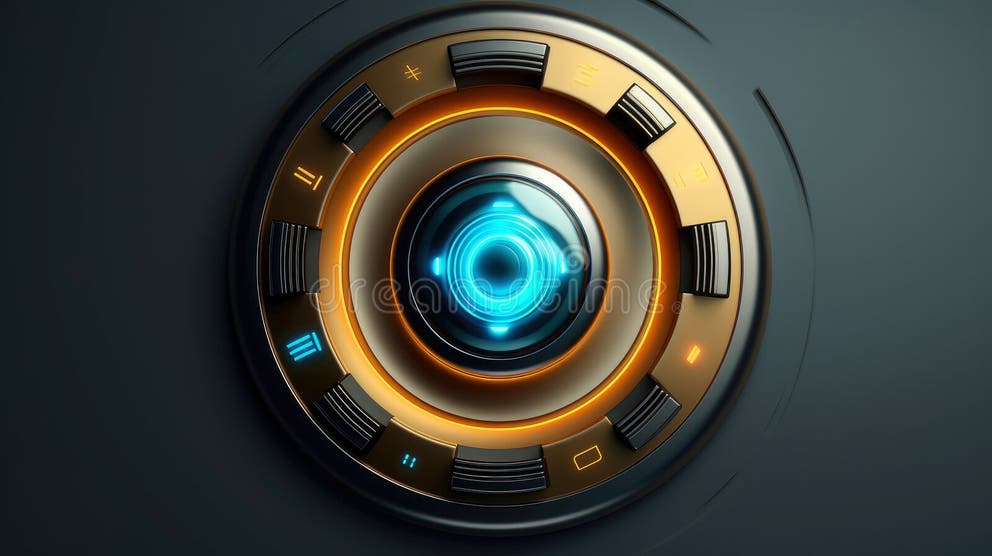 Abstract 3d Button, Aim Control and Digital Interface, Button ...