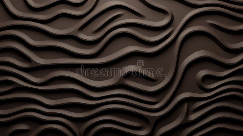 Abstract 3d Chocolate Wavy Pattern on Black Background Stock ...