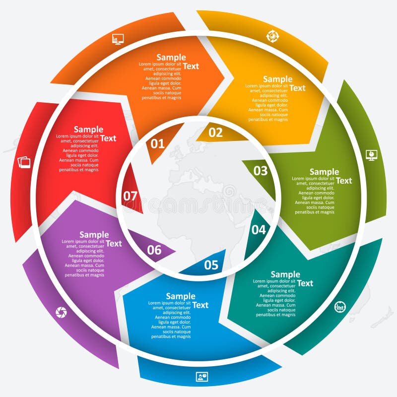 Abstract 3D Circular Infographics. Business Template .Vector ...