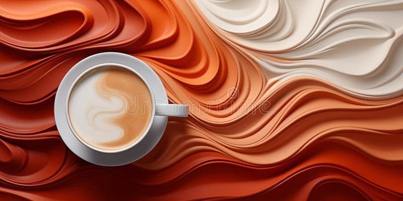 Abstract 3D Coffee Background, a Cup of Coffee Against a Background of ...