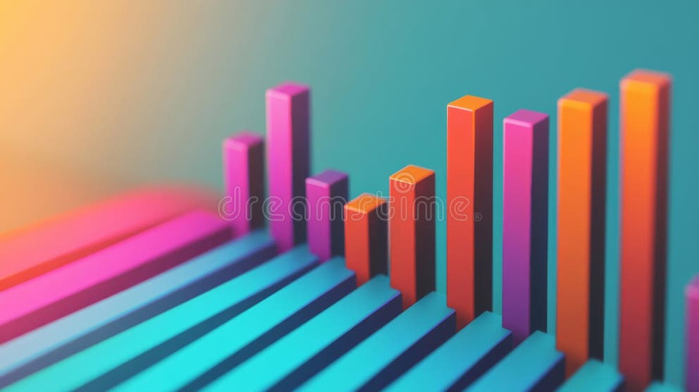 Abstract 3D Colorful Bar Chart Data Visualization Stock Illustration ...