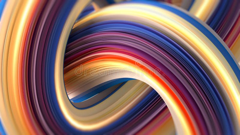 Abstract 3d Colorful Flow Lines Stock Illustration - Illustration of ...