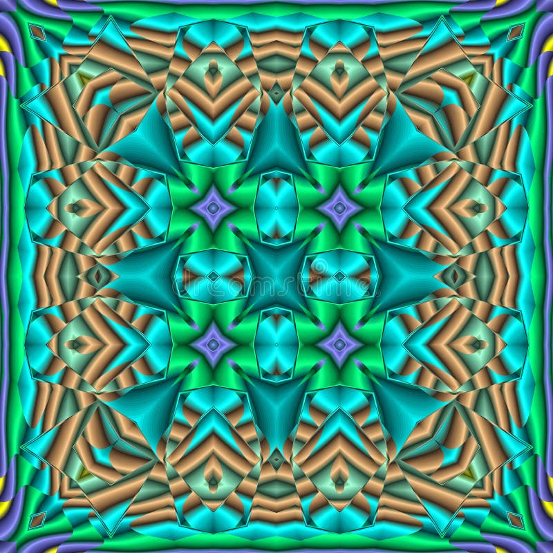 3d Colorful Geometric Fantasy Pattern Stock Illustration - Illustration ...
