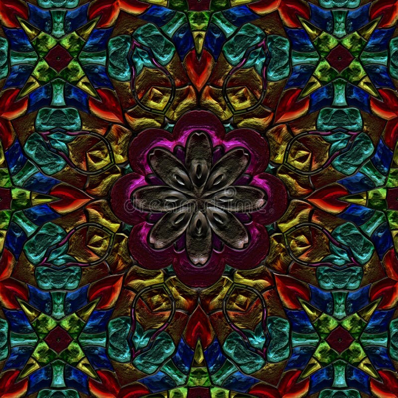 3d Colorful Metallic Surface Octagonal Pattern Stock Illustration ...