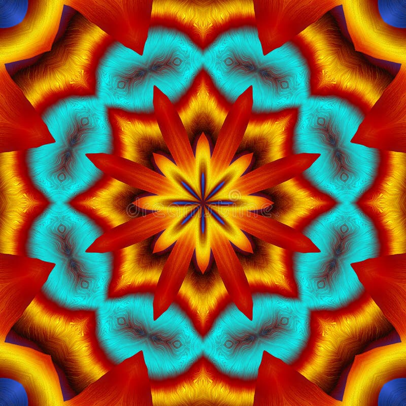 3d Colorful Octagon Mandala Style Graphic Stock Illustration ...