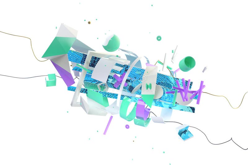 Abstract 3D composition stock illustration. Illustration of artificial ...