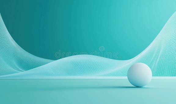 Abstract 3D Composition Featuring Smooth Turquoise Background, White ...