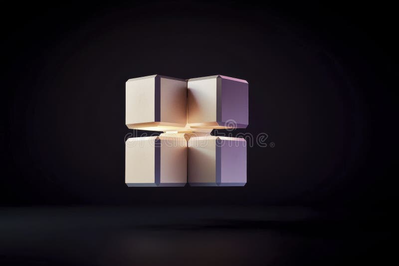 Abstract 3D Composition of Floating Geometric Cubes in Soft Lighting ...