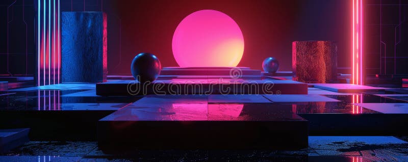 Abstract 3d Composition with Geometric Shapes Stock Photo - Image of ...