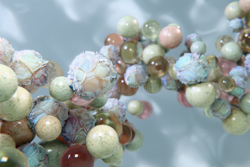 Abstract 3D Composition of Organic and Glass-like Spheres Stock ...