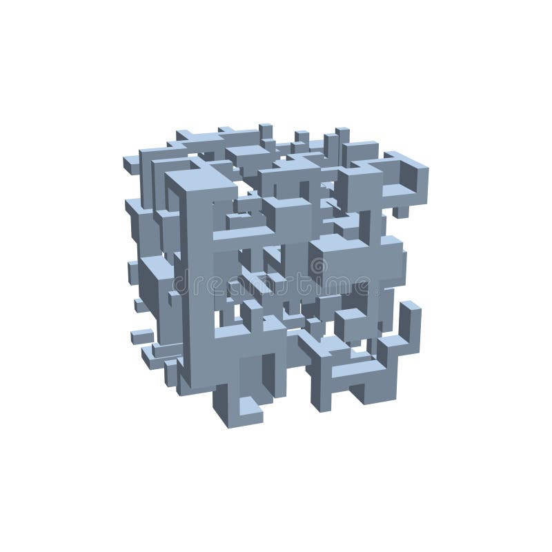 Abstract 3d Construction in Form of Cube. Vector Illustration. Stock ...