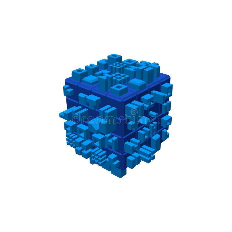Abstract 3d Construction in Form of Cube. Vector Illustration. Stock ...