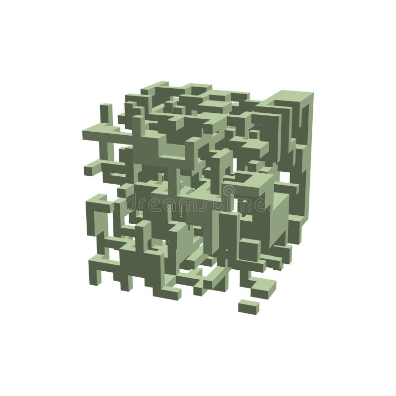 Abstract 3d Construction in Form of Cube. Vector Illustration Stock ...