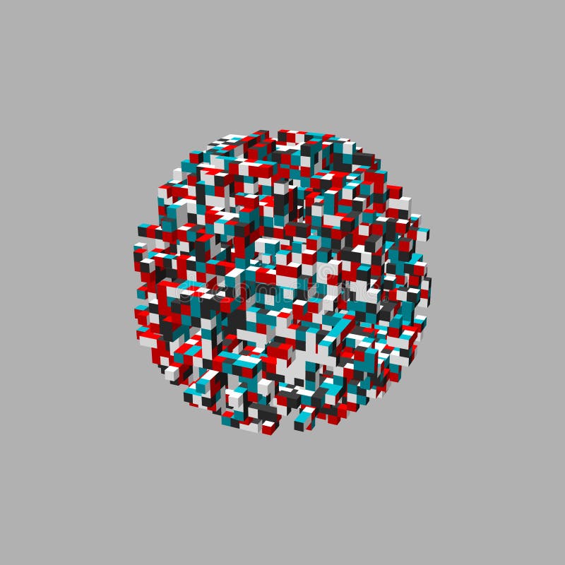 3d Pixel Sphere.Vector Illustration. Stock Vector - Illustration of ...