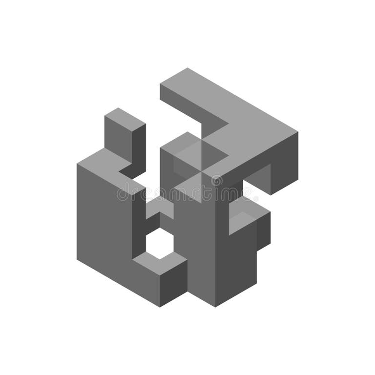 Abstract 3d Construction. Isolated on White Background. Vector ...