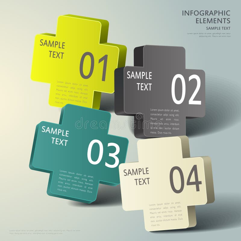 Abstract 3d Cross Infographics Stock Vector - Illustration of leaflet ...