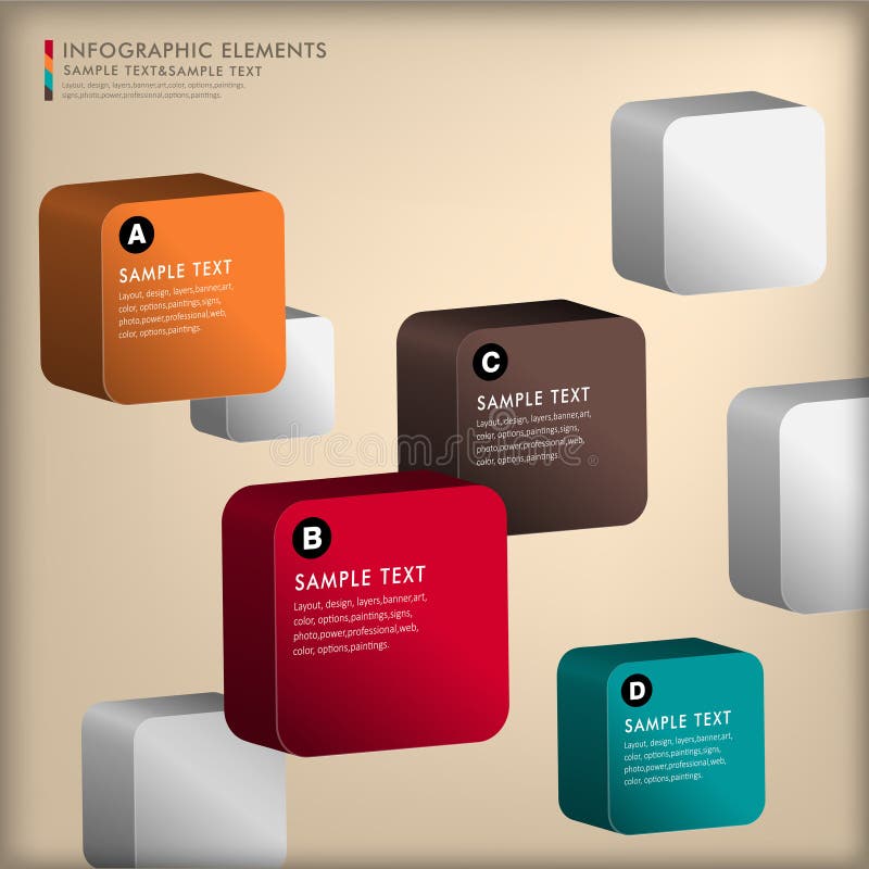 Abstract 3d Cube Infographics Stock Vector - Illustration of geometric ...