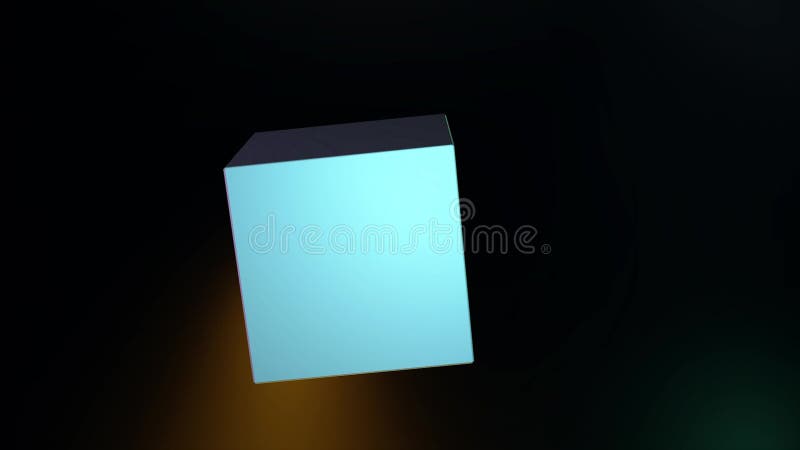 Abstract 3D Cube Rotating and Changing Colours of Its Faces, Isolated ...