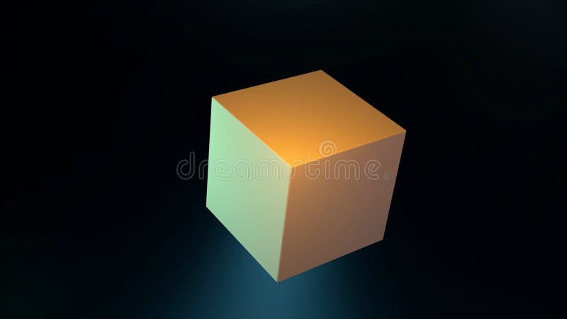 Abstract 3D Cube Rotating and Changing Colours of Its Faces, Isolated ...