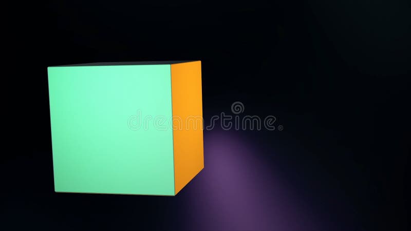 Abstract 3D Cube Rotating and Changing Colours of Its Faces, Isolated ...