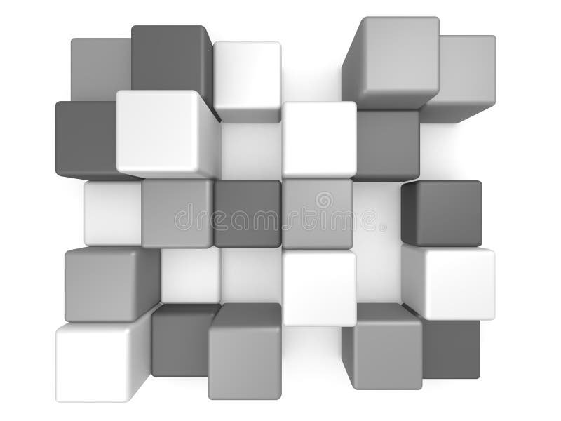Abstract 3D Cubes stock illustration. Illustration of grey - 32425306