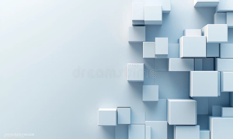 Abstract 3D Cubes on Light Background Creating Modern Minimalist Design ...