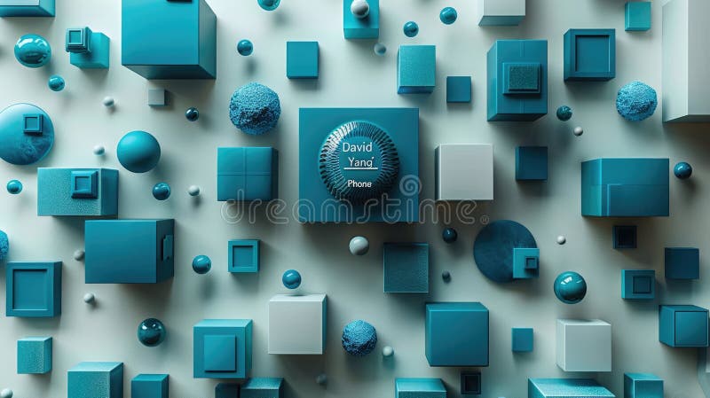 Digital Artwork of Blue Box or Cube with Separated White Background ...