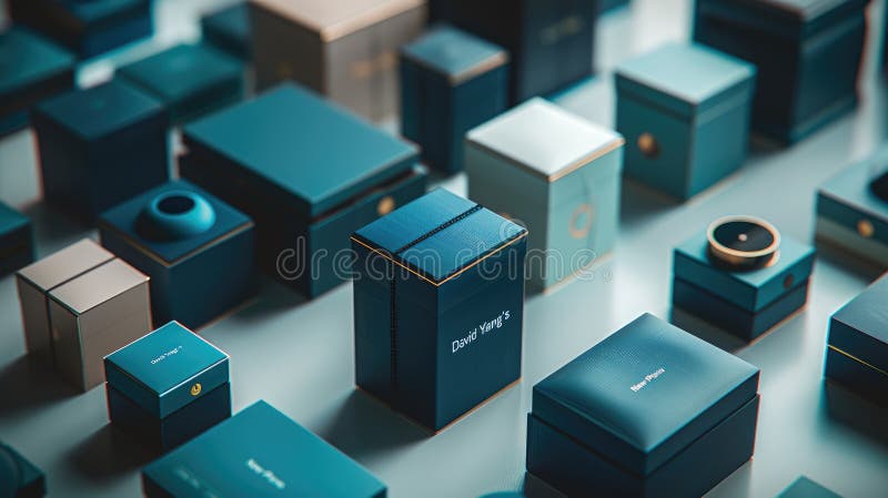 Digital Artwork of Blue Box or Cube with Separated White Background ...