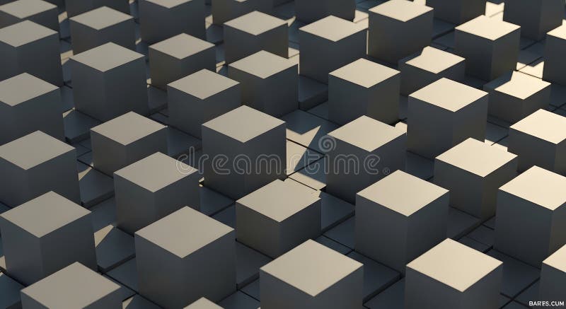 Abstract 3D Cubescape: Geometric Grey Symphony Stock Illustration - Illustration of structure ...