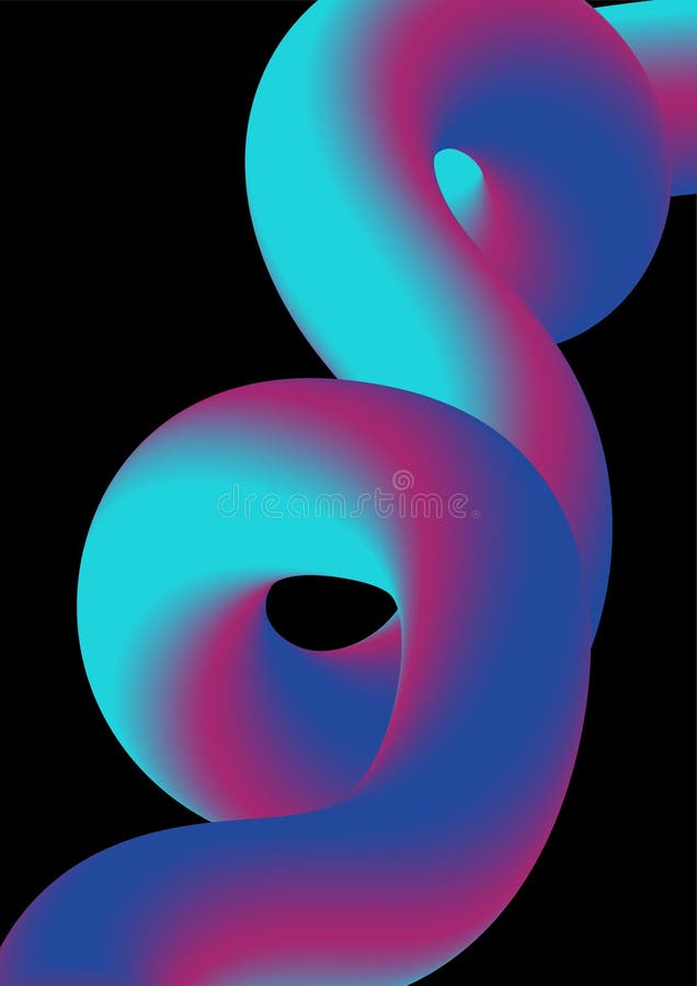 Abstract 3d Curved Neon Line Vector Concept Stock Vector - Illustration ...
