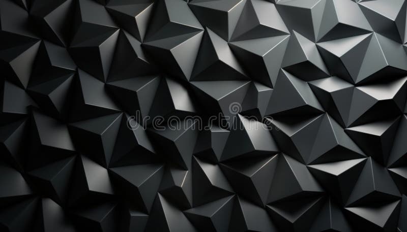 Abstract 3d Dark Triangular Wall Design. Geometric Shapes Create Modern ...